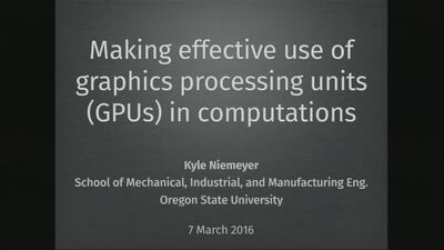 GPU Research Computing Seminar - OSU MediaSpace