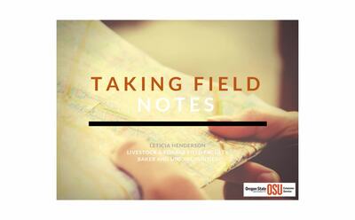 Taking Field Notes - OSU MediaSpace