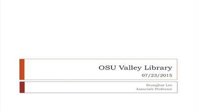 OSU Valley Library Presentation: Wayfinding, Interactive Maps and our ...