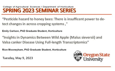 Spring 2023 Horticulture Seminar Series, May 9, Emily Carlson and Rion ...