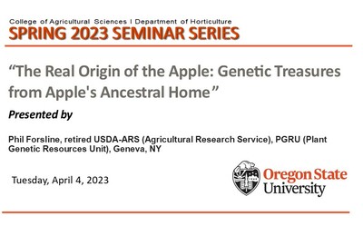 Hort Seminar: The Real Origin of the Apple: Genetic Treasures from ...