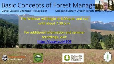 Managing Eastern Oregon Forests: Basic Concepts of Forest Management ...