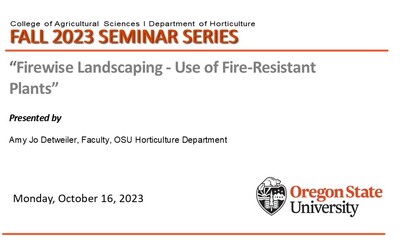 Fall 2023 Horticulture Seminar Series, OCT 16, 2023, Amy Jo Detweiler ...
