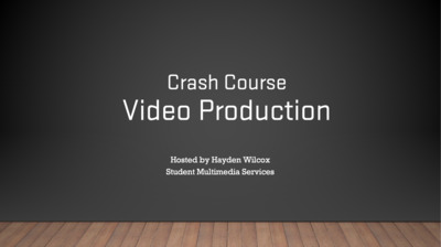 SMS Video Production CRASH COURSE - OSU MediaSpace