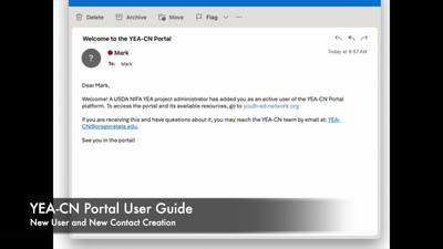 YEA-CN Portal User Guide New User and Contact Creation - OSU MediaSpace