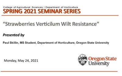 Horticulture Seminar (HORT 507) Spring 2021, May 24, 2021, Paul Skillin ...