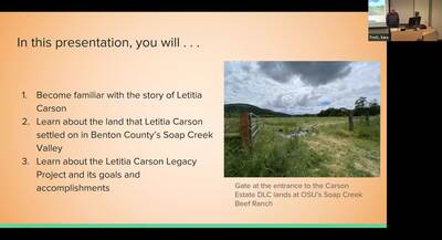 CSA/LFA Seminar Series - Letitia Carson Legacy Project - OSU MediaSpace