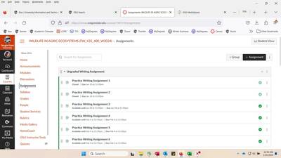 Practice Writing Assignments - Where to locate them - OSU MediaSpace