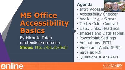 2020 - Microsoft Office Accessibility Basics - Clemson University