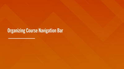 Organizing Course Navigation Bar - Clemson University