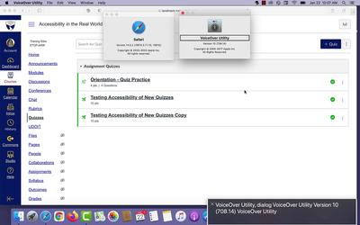 Safari Nav - Canvas New Quizzing - Clemson University