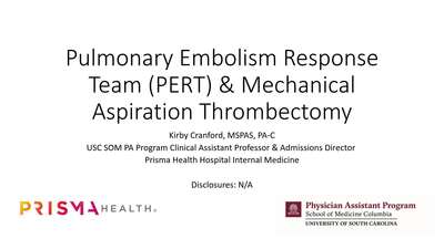 Pulmonary Embolism Response Teams (PERT) and Mechanical Aspiration ...