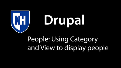 Drupal: People Category and View - UNH Media