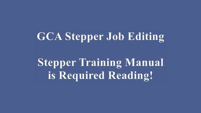 GCA Wafer Stepper Job Editing Video - Video on Demand