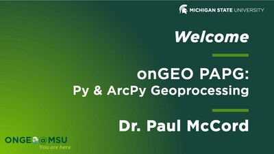 onGEO-PAPG: Welcome - MSU MediaSpace