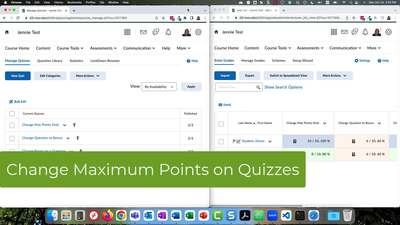 Change Quiz Points to Fix Grades in D2L - MSU MediaSpace
