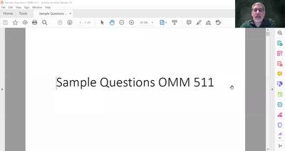 OMM 511 Sample Question Review - MSU MediaSpace