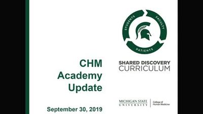 CHM Academy Meeting 9-30-19 - MSU MediaSpace