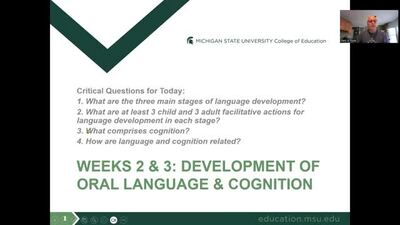 CEP 345: Development of Oral Language & Cognition Part 2 - MSU MediaSpace