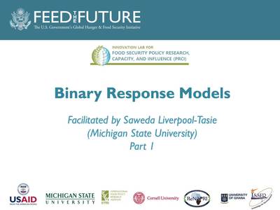 PRCI- Binary response models 1 - MSU MediaSpace