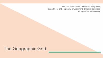 GEO151: The Geographic Grid - MSU MediaSpace