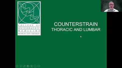 Thorax and Lumbar Counterstrain Dx and TX Lecture - MSU MediaSpace