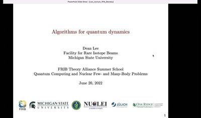 Lecture Dean Lee, FRIB theory alliance summer school on quantum ...