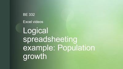 2.1 Video. Logical spreadsheeting example - MSU MediaSpace