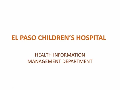 EPCH Health Information Management - TTUHSC - Texas Tech University ...
